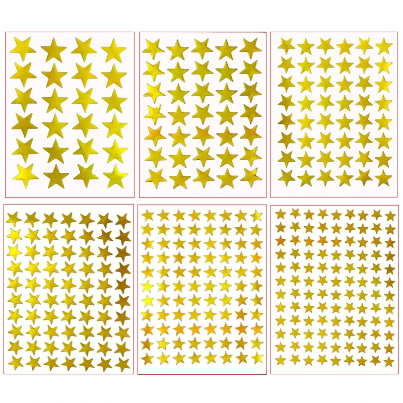 Star Sticker Teacher Label Reward | Children Gold Star Stickers ...