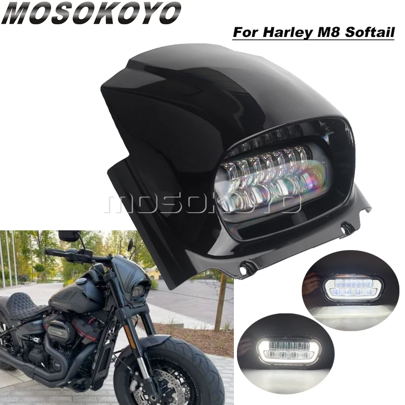 Headlight-Fairing-For-Harley-M8-Softail-Fat-Bob-FXFBS-114-FXFB-18-22 ...