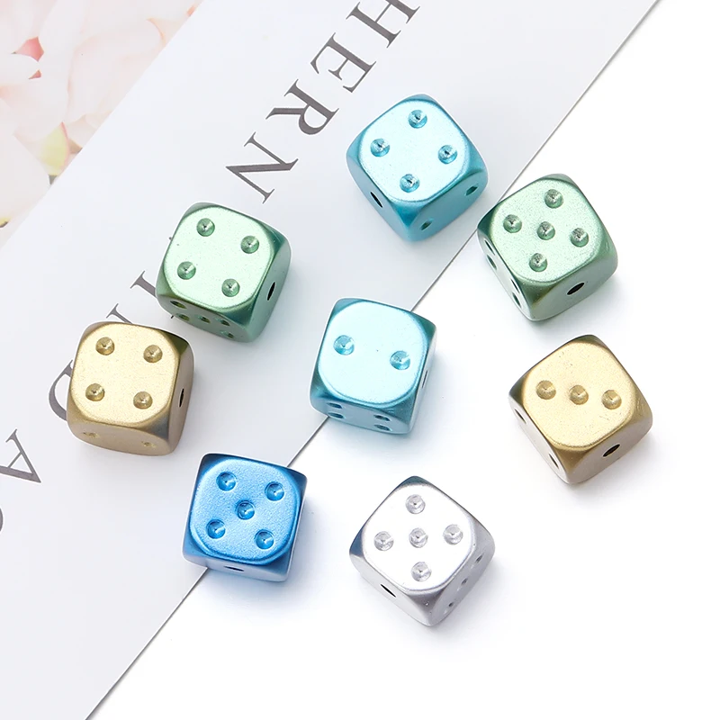 14mm 10pcs Acrylic Dice Beads Square Shape DIY Spacer Beads For Jewelry ...