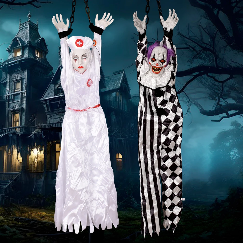 1PC-Halloween-Hanging-Animated-Decorations-Talking-Shaking-Scary-Clown ...