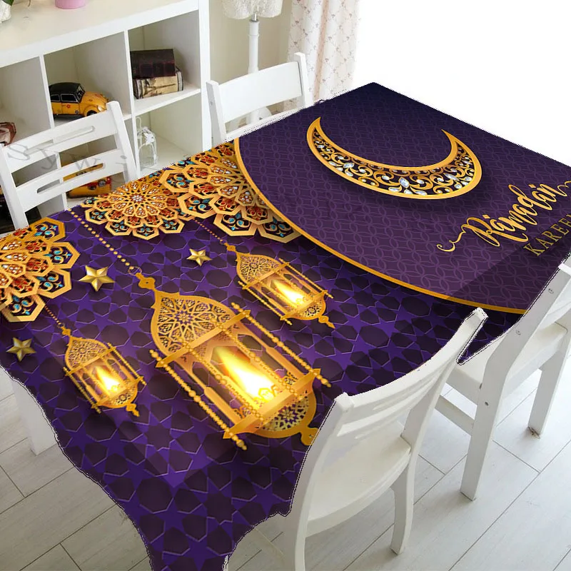 Muslim Mosque Ramadan Tablecloth Kitchen Rectangle Tablecloth Crescent ...
