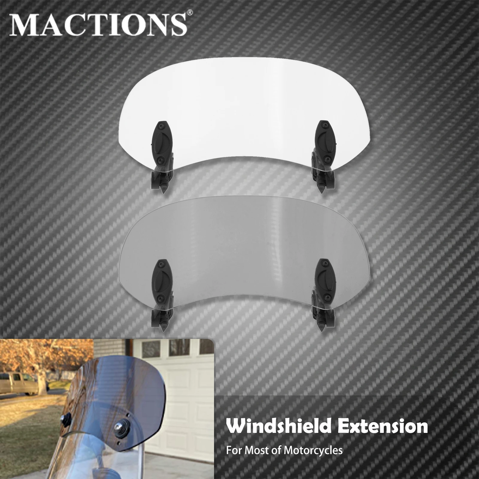 Motorcycle-Universal-Windshield-Extension-Adjustable-Spoiler-Clamp-On ...