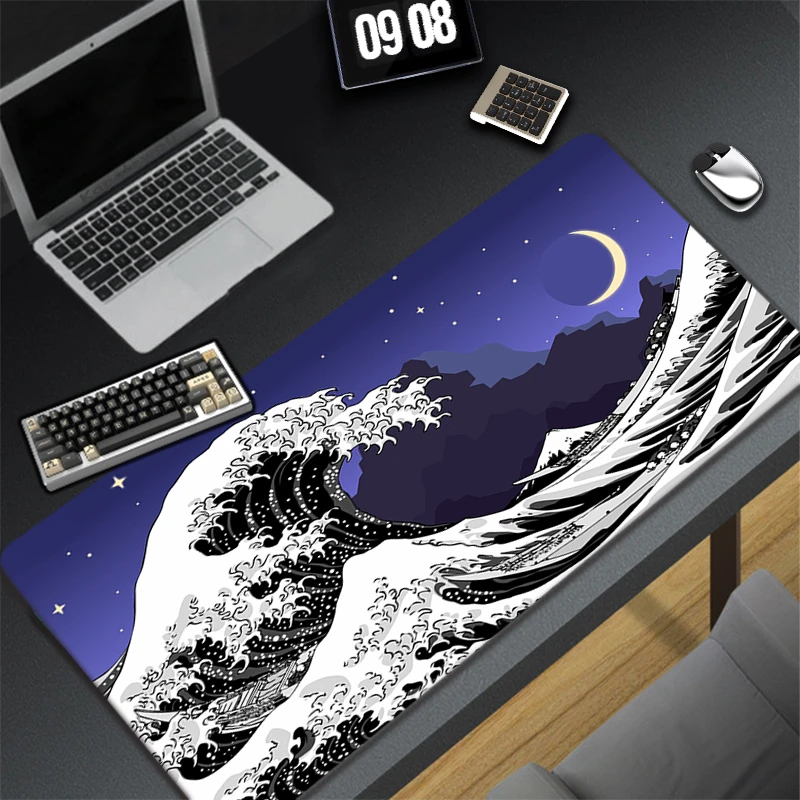 Great Wave Off Art Large Size Mouse Pad Anime Cute Natural Rubber PC ...