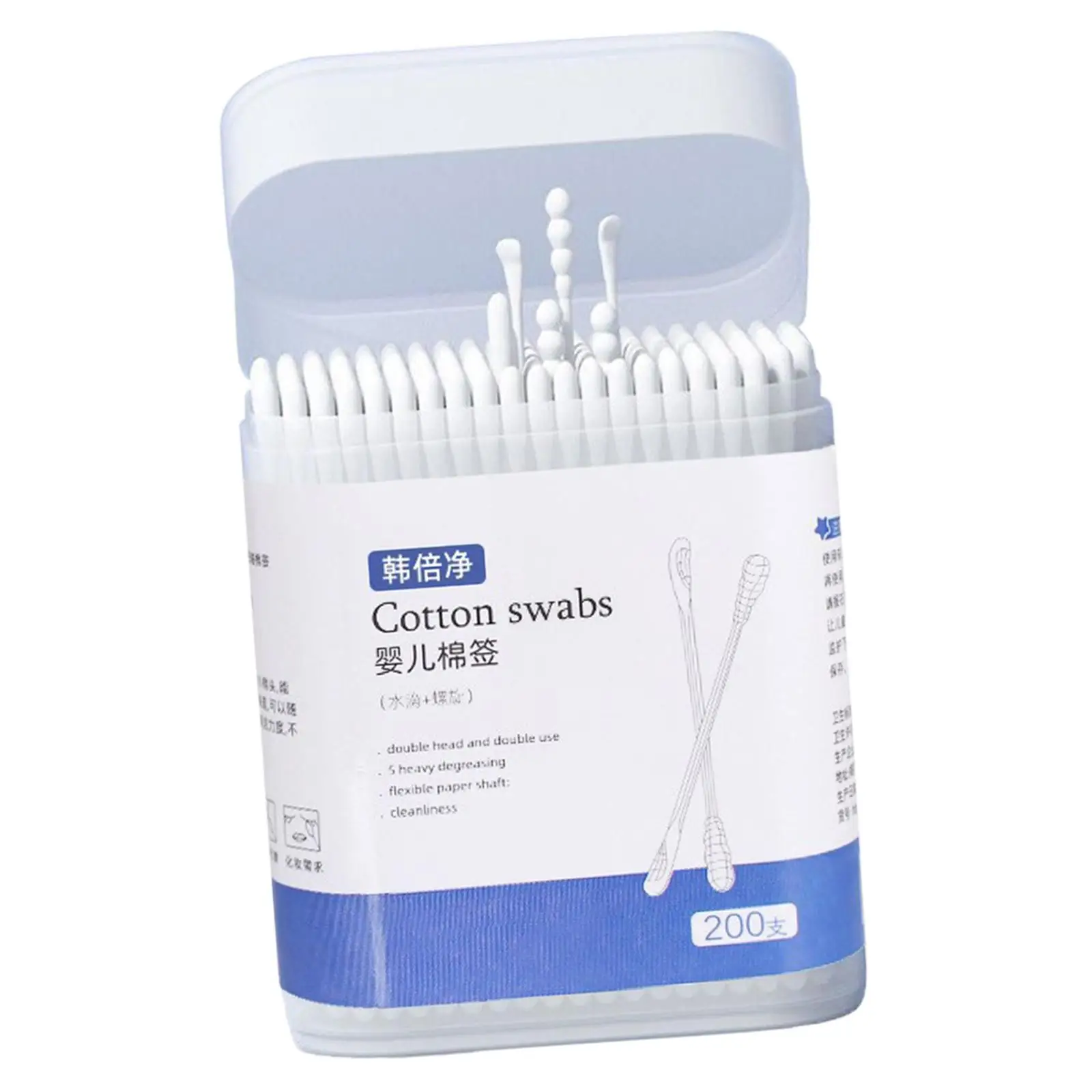 200x Natural Baby Cotton Swabs Cotton Buds Tip Hypoallergenic Paper ...