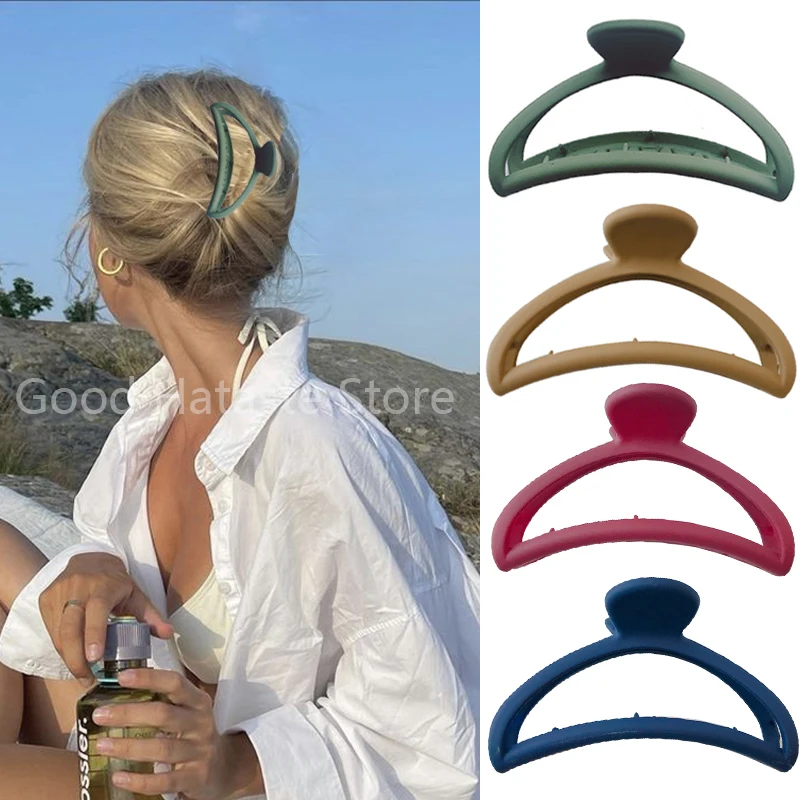 1pc 한국어 간단한 스타일 머리 발톱 클램프 크랩 헤어 클립 헤어핀 여자 용 머리핀 여자 헤어 액세서리 선물 2022여성