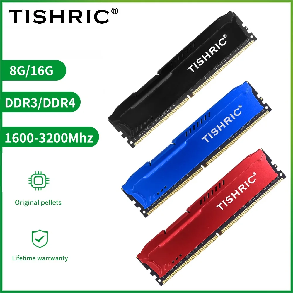 TISHRIC Memoria Ram DDR4/DDR3, 8GB, 16GB, 3200Mhz, 1600mhz, 2400mhz ...