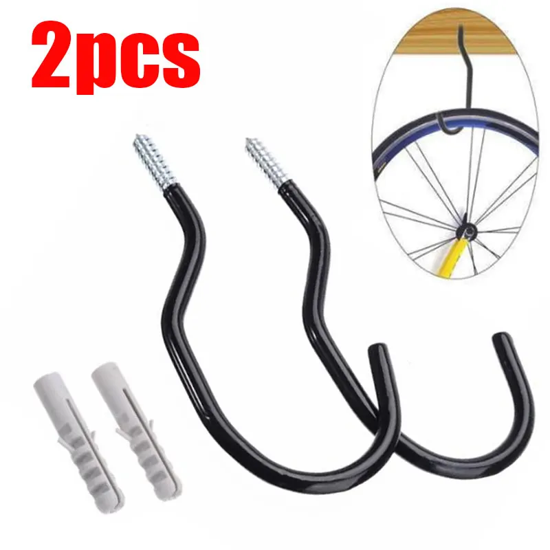 2Pcs-Bike-Wall-Stand-Holder-Large-Road-Bicycle-Storage-Hooks-Wall-Mount ...