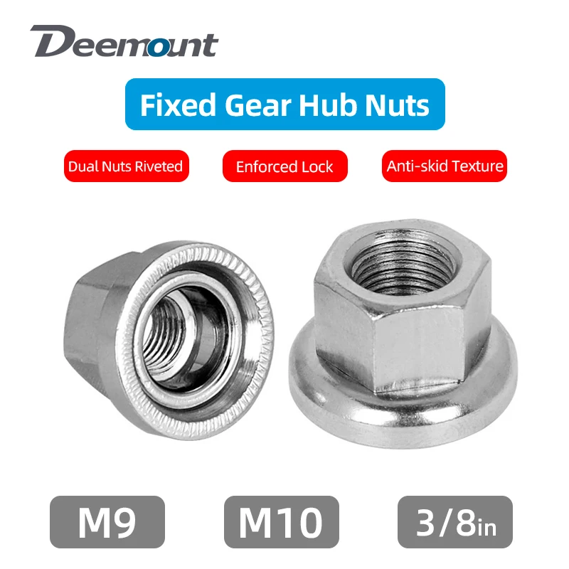Deemount-Fixed-Gear-Hub-Nut-Front-Rear-Drum-Axle-Bushing-M9-M10-3-8in ...