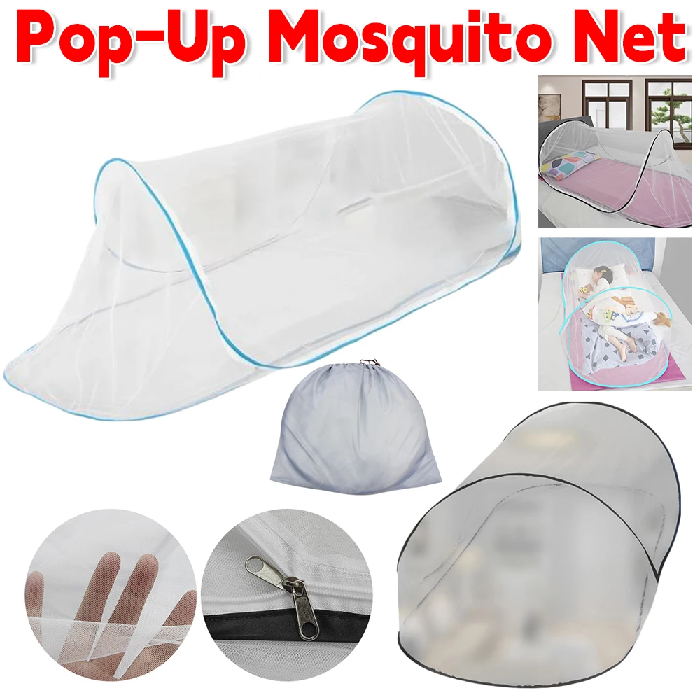 Pop-Up-Mosquito-Net-with-Zipper-Summer-Folding-Bed-Mosquito-Net-Tent ...