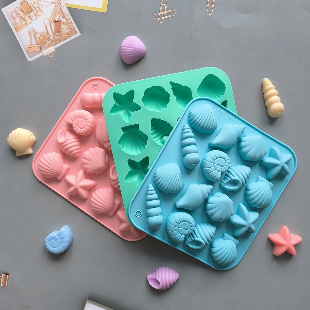 16 cavity shell, conch, starfish and other shaped silicone molds DIY ...