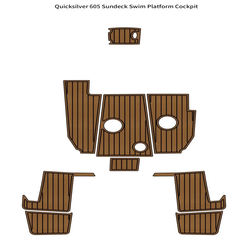 Quicksilver-605-Sundeck-Swim-Platform-Cockpit-Pad-Boat-EVA-Foam-Teak ...