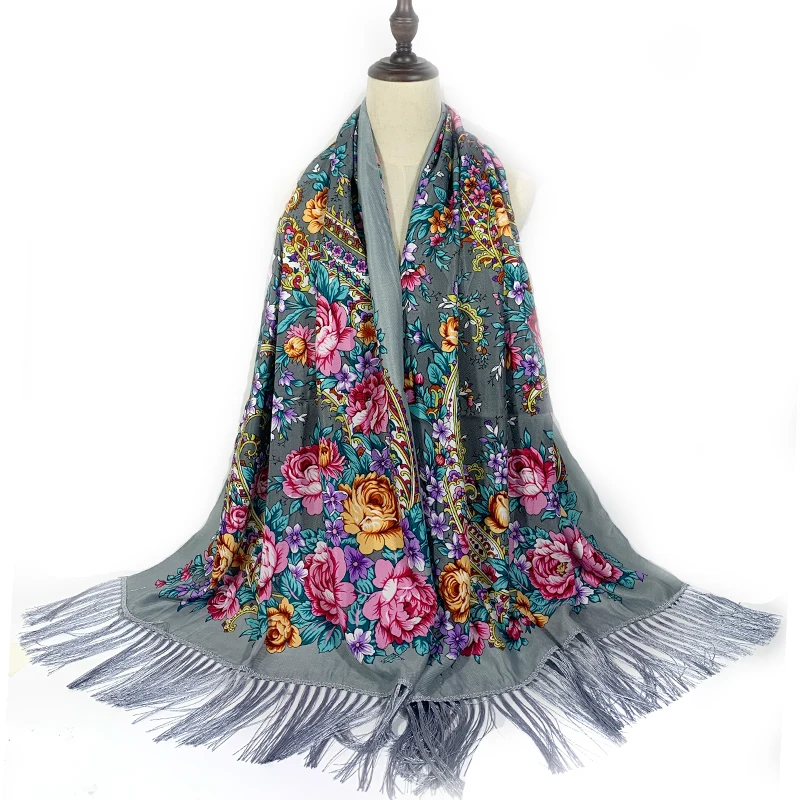 70-200cm-Russian-National-Scarf-Women-Floral-Print-Bandana-Shawl-Ethnic ...