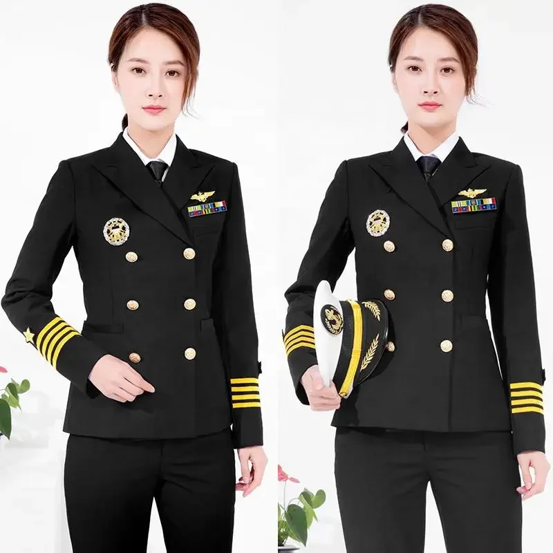 Luxury Cruise Officer Commander Navy Uniform Women Jacket Suit ...