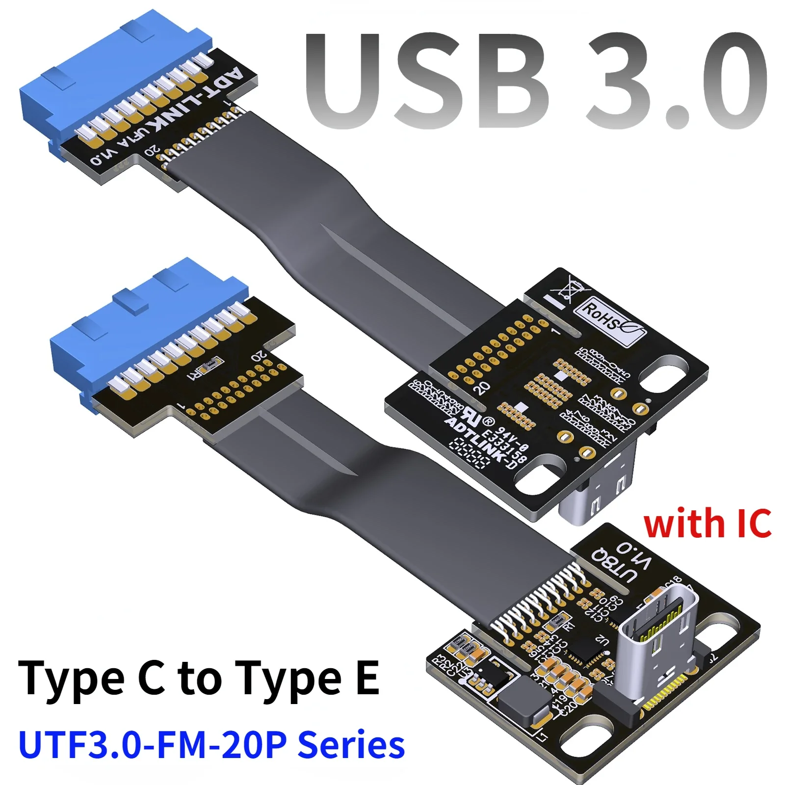 ADT-USB-3-0-Type-C-Female-to-Internal-Mainboard-Type-E-Male-19-20Pin ...