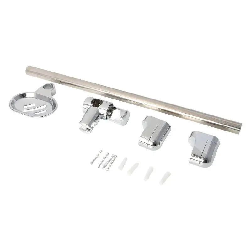 Stainless-Steel-Shower-Head-Holding-Rod-With-Soap-Box-Adjustable ...