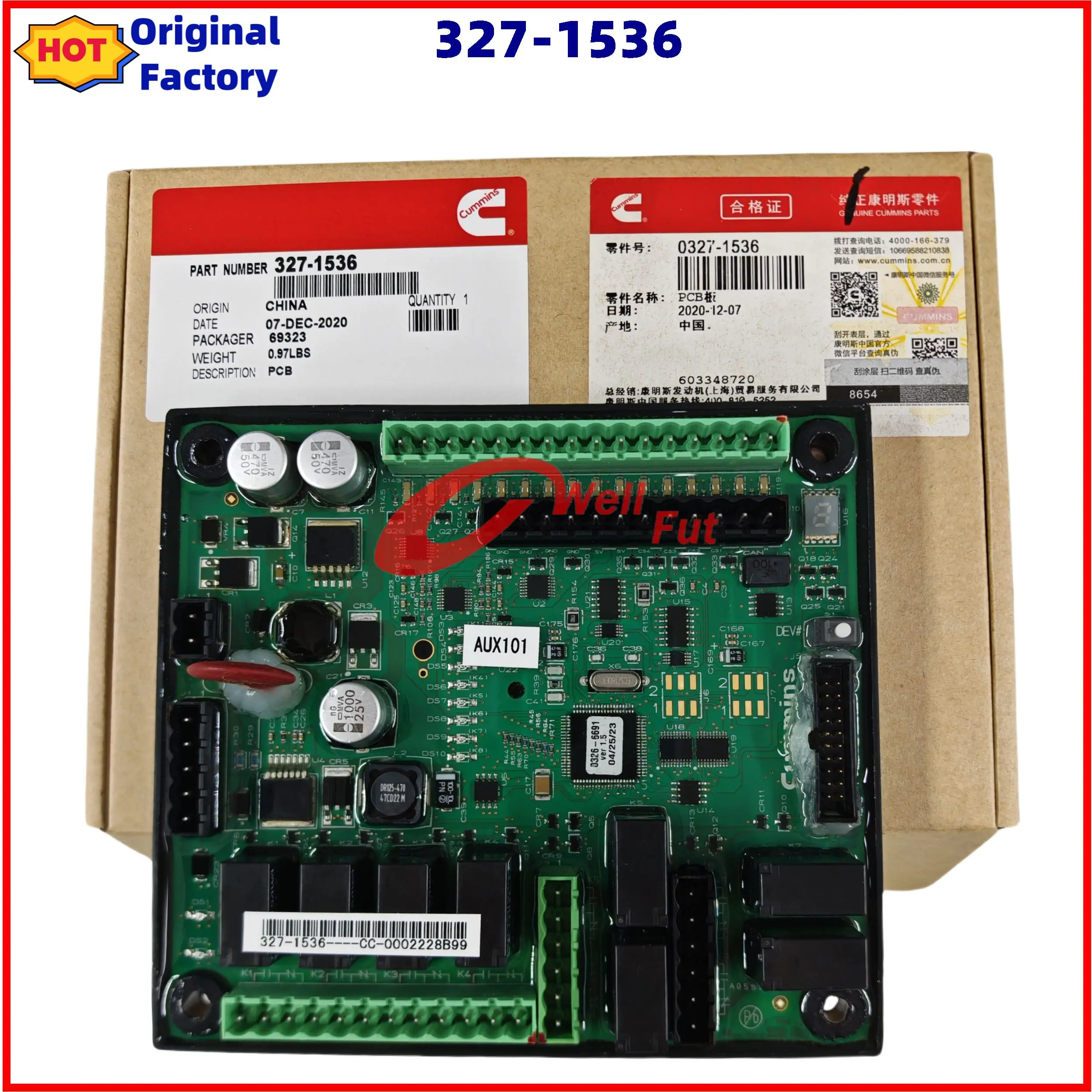 Placa PCB 327-1536 AUX101, adequada para sistemas de controle de motor ...