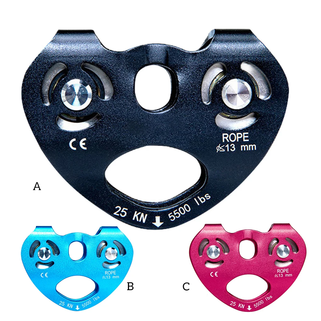 Zip-Line-Trolley-Double-Pulleys-Hanging-Device-Caving-Tool-Rope-Fixator ...