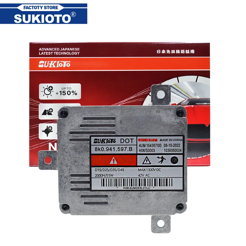 SUKIOTO 정품 업그레이드 정품 HID 램프 키트, 55W OEM D3S D4S 제논 밸러스트 8K0941597B 8K0 ...