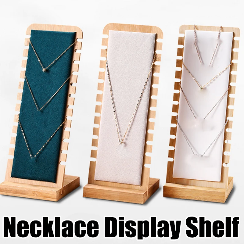 J-ias-De-Bambu-Display-Stand-Colar-De-Armazenamento-Pulseira-Display ...