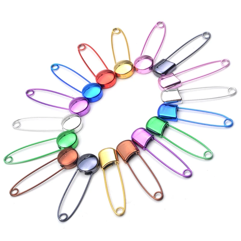 10pcs Mixed Color Baby Safety Pins Round Head/Square Head Stainless ...