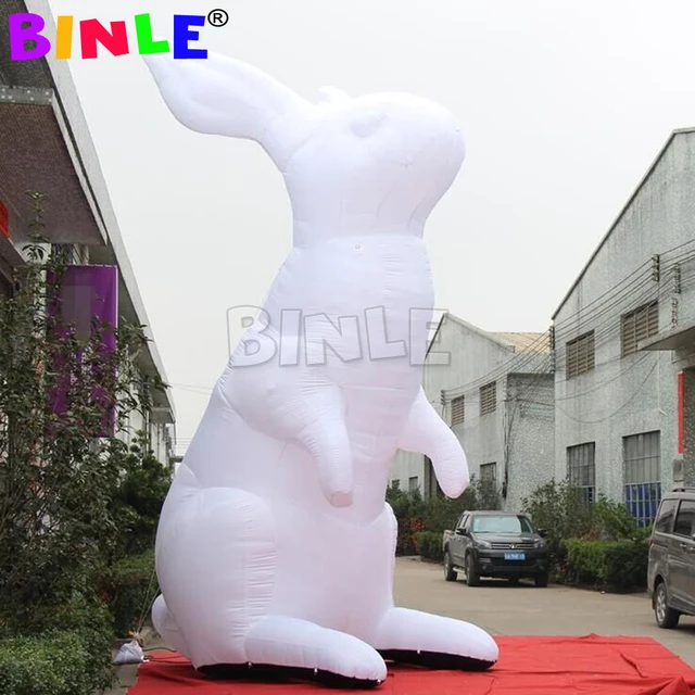 Attractive giant stand up white lighting inflatable rabbit model easter ...