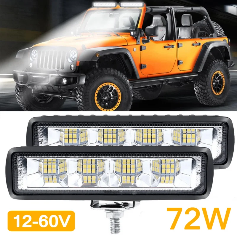 72w 24 Led Car Work Light High Brightness Drl Truck Offroad Motorcycle ...