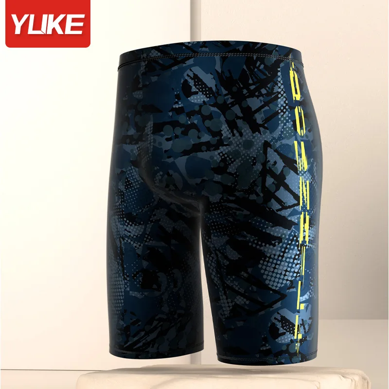 Professional-Men-s-Swimming-Trunks-Shorts-Long-to-Knee-Competitive-Swim ...