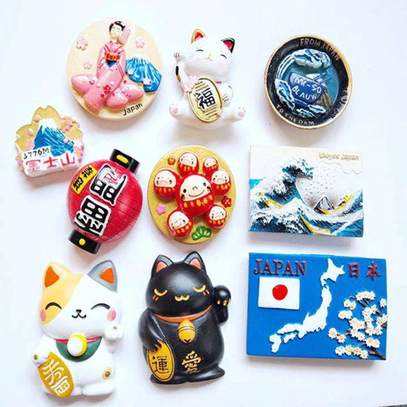 Hand-Painted-Japan-Refrigerator-Magnets-Souvenir-Japan-Dam-Brau ...