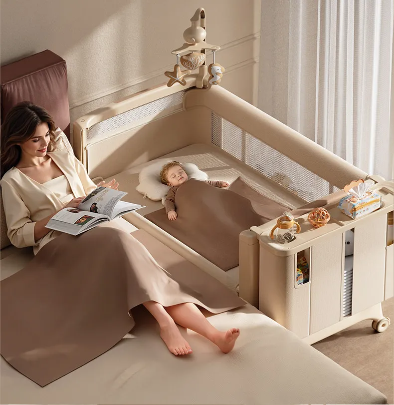 Youlebo Aura Crib with Diaper Table Removable Folding Care Table ...