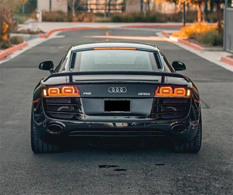 Real Carbon Fiber SPOILER For Audi R8 V8 V10 GT 2007 2008 2009 2010 ...