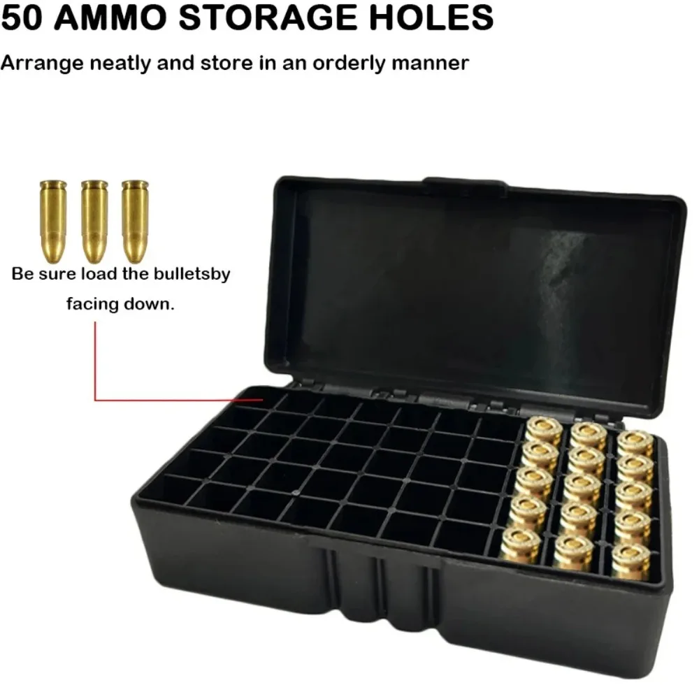 50-Rounds-Bullet-Box-9mm-Portable-Super-Pistol-Rifle-Ammo-Carry-Storage ...