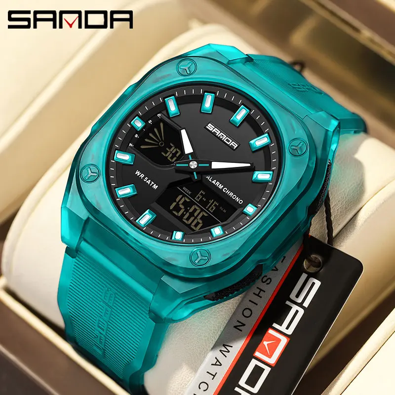 SANDA 6268 Sports Electronic Watch Men Multifunction Outdoor Students ...