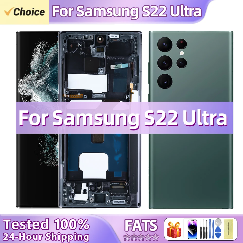S22-Ultra-Screen-With-Frame-For-Samsung-Galaxy-S22-Ultra-5G-S908B-S908B ...