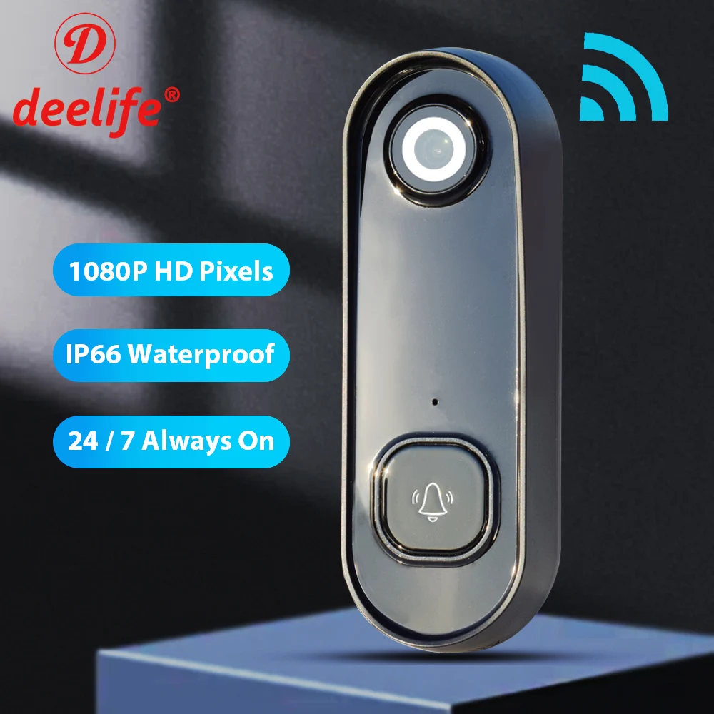 Deelife Video Deurbel Camera Wifi Outdoor Draadloze Deurbel Voor Huis ...
