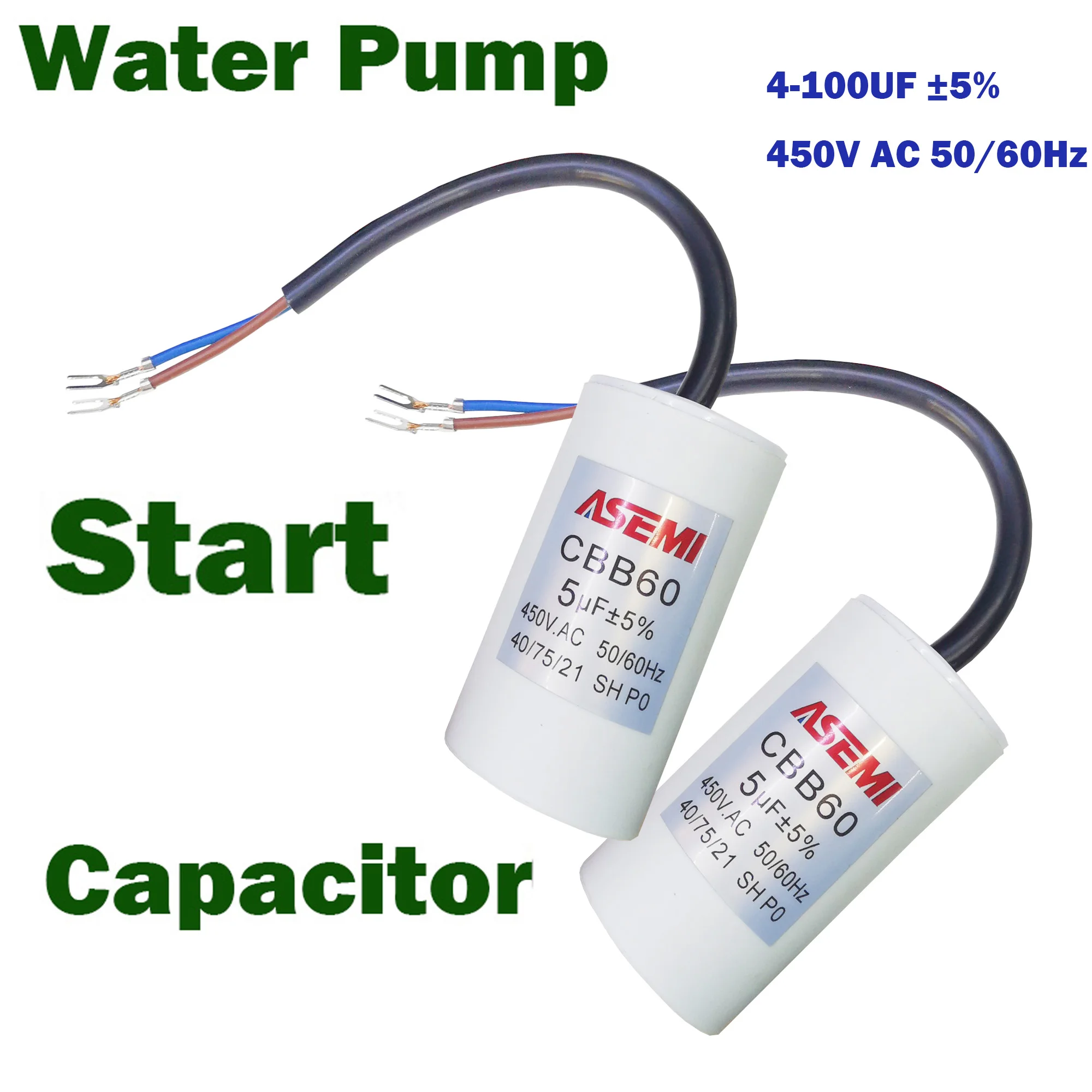 ASEMI 100UF 4UF 5UF 10UF 12UF 16UF 25UF 30UF 45UF CBB60 Capacitor 450V ...