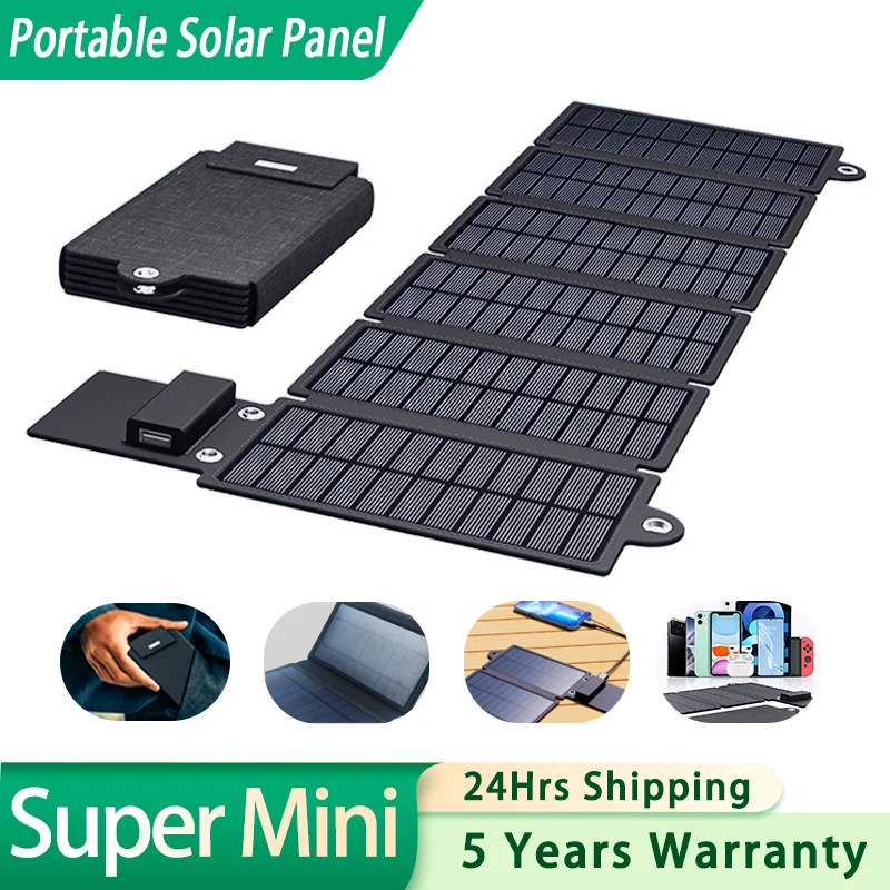 Mini Portable Solar Panel with USB Port Foldable Solar Charger for ...