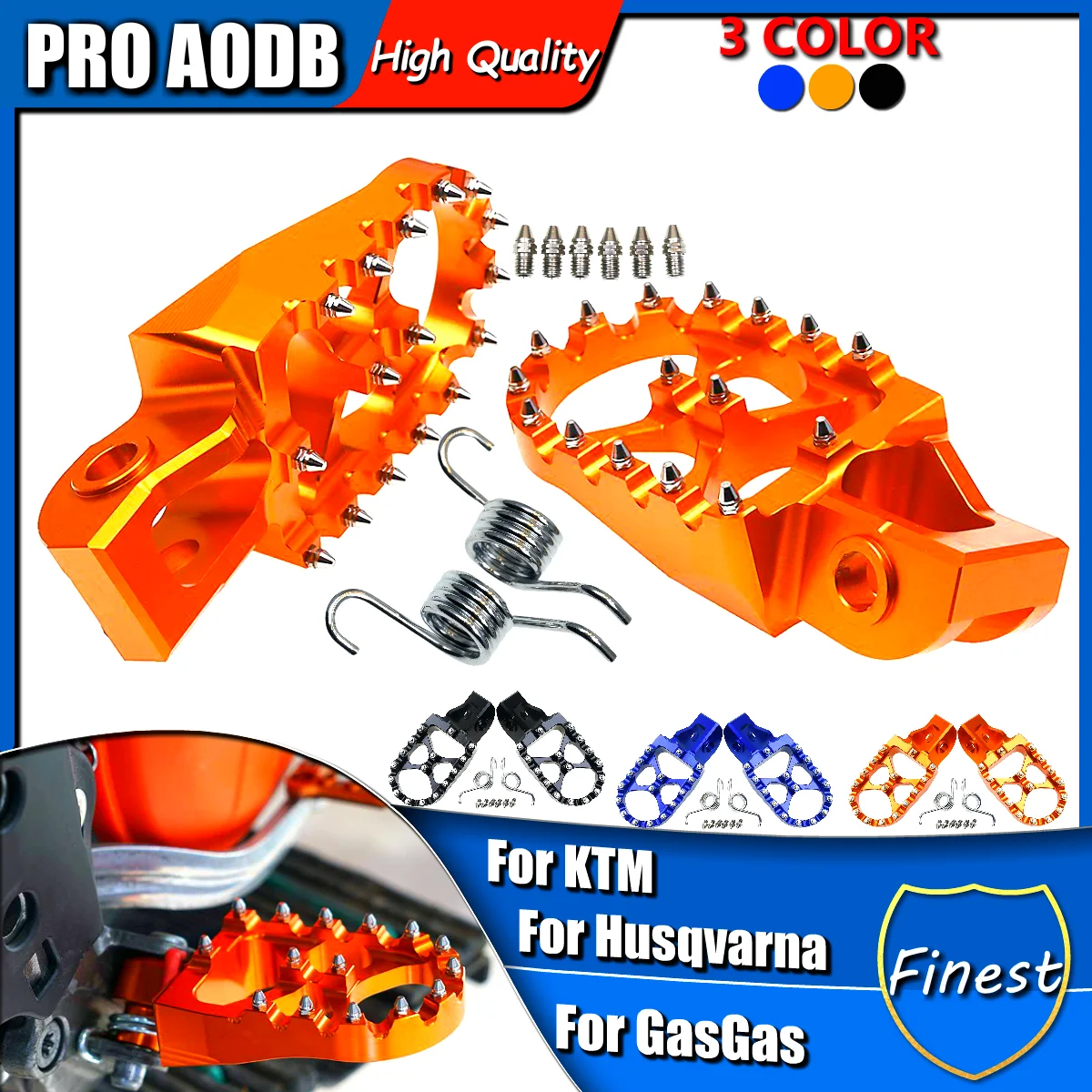 Motorcycle CNC Aluminum Foot Pegs Footpegs Pedals For KTM SX SXF EXC ...