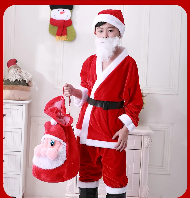 Costume Pere Noel Enfant Boys Santa Costume 9-Piece Set - Complete ...