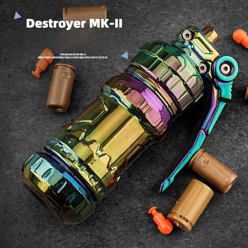 Metal Multi Playability Ratchet Flip Antistress Toy Gun Ejection Shell ...