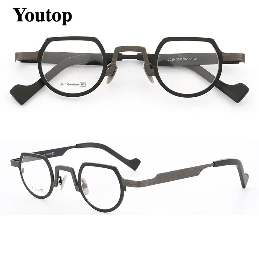 Hipster Women Titanium Glasses Frame Men Round Eyeglasses Frames ...