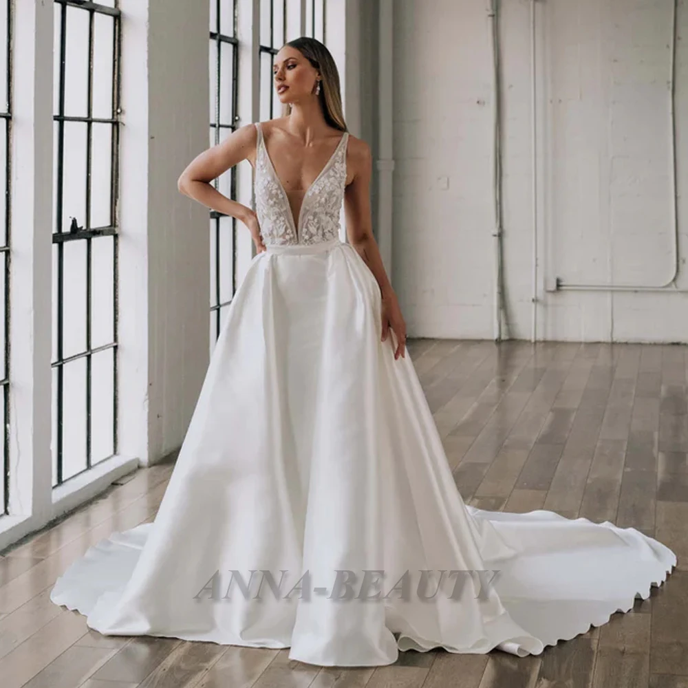 Anna-Elegant-Satin-Wedding-Dresses-for-Woman-Party-Vintage-with ...