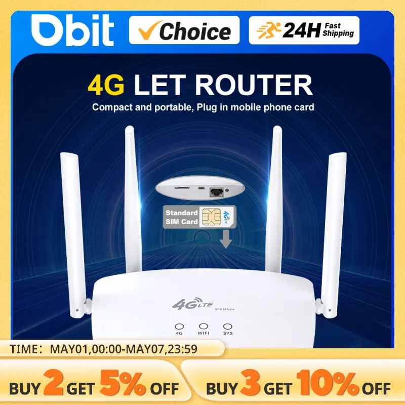 DBIT-WiFi-Router-SIM-Card-4G-Modem-Lte-Router-4-Gain-Antennas-Supports ...