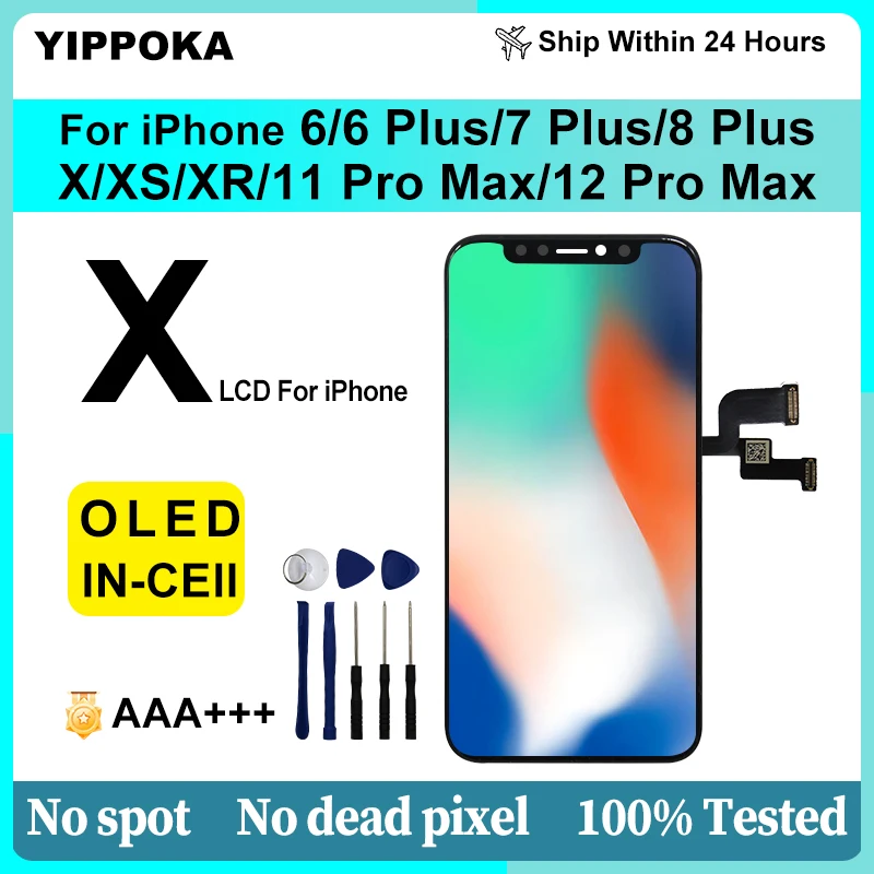 Neue AAA OLED Für iPhone 6 6s 6 Plus 7 8 Plus LCD Display 3D Touchscreen Digitizer Für iPhone X ...