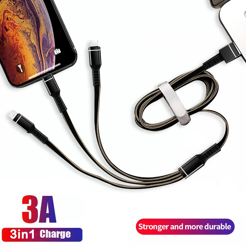 Best-Selling-3-In-1-Micro-Type-C-Charging-USB-Cable-Multi-USB-Port ...