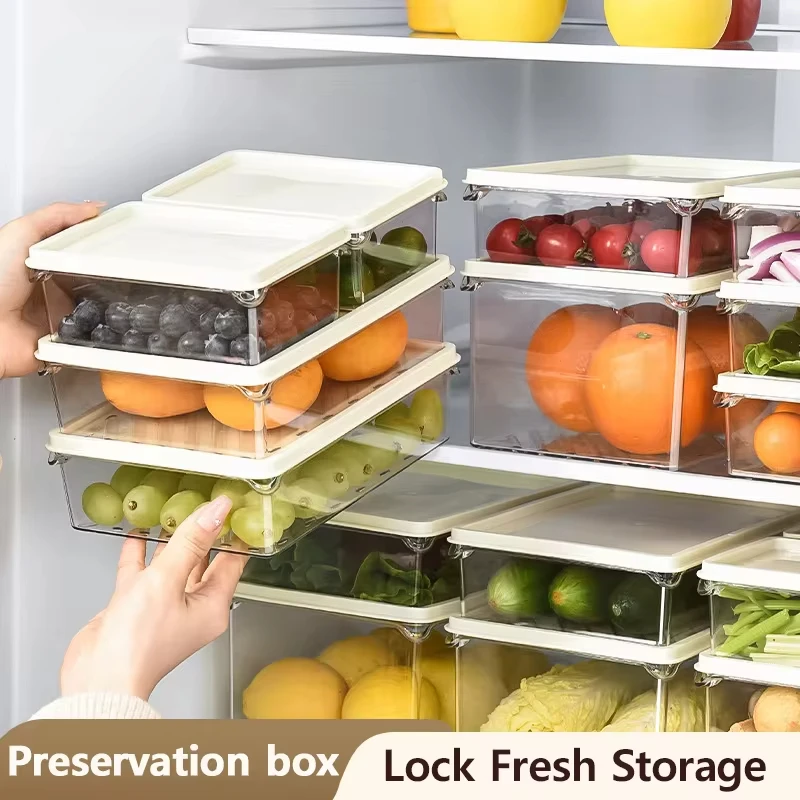 Refrigerator-Storage-Box-Plastic-Transparent-Food-Grade-Sealed ...