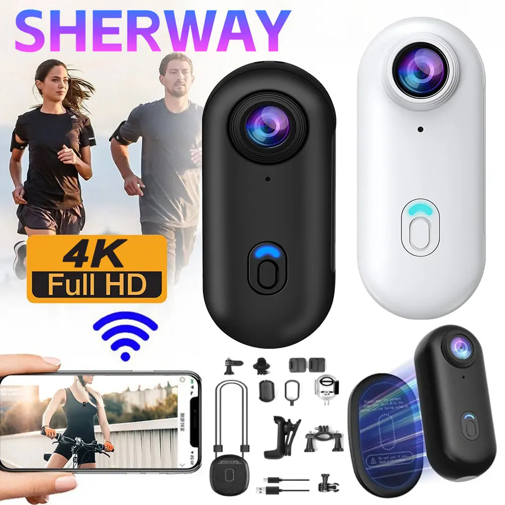 4K Bodycam Action Bike Camera Mini Magnetic Wearable Cam with ...
