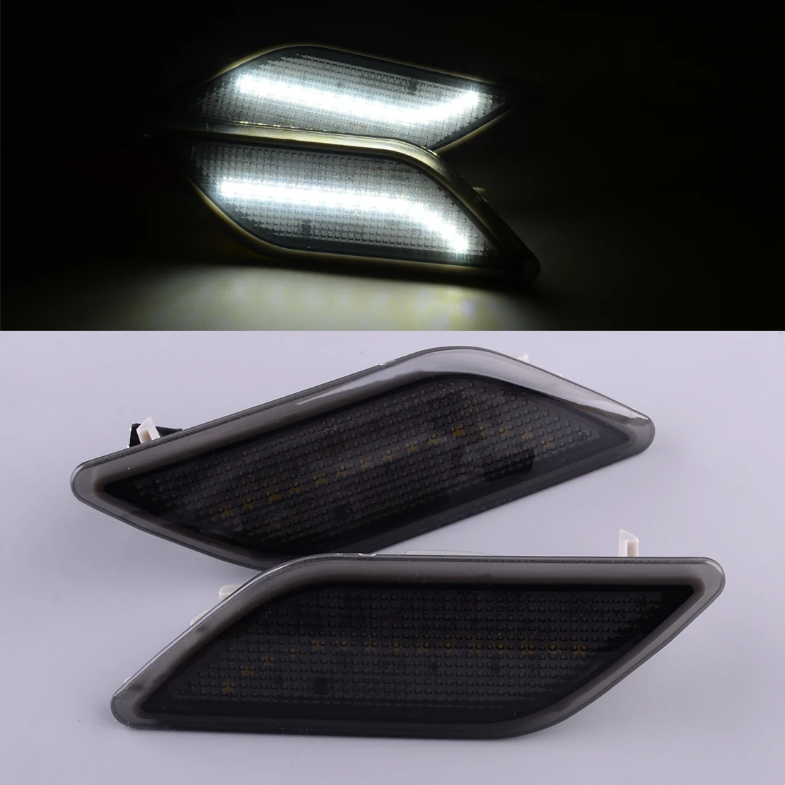 A2128200121-Smoke-Lens-White-LED-Front-Bumper-Side-Marker-Light-lamp ...