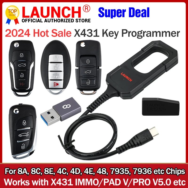 Launch-X431-Key-Programmer-Creador-remoto-con-S-per-chip-4-piezas-Llave-inteligente-remota ...