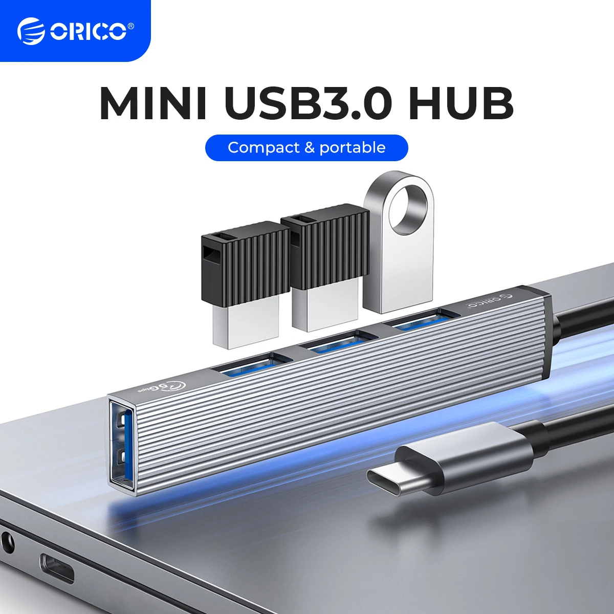 Orico-hub-usb-4-portas-usb-3-0-splitter-com-porta-de-alimenta-o-micro ...