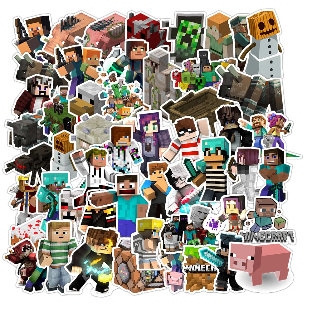 50pcs-Minecraft-Cartoon-Graffiti-Stickers-Water-Bottle-Suitcase-Laptop ...